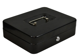 ITALPLAST I 10BLK DELUXE METAL CASH BOX 10 INCH 6 COMPARTMENT COIN TRAY ...