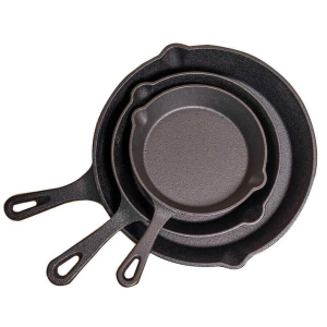 3 Piece Cast Iron Pan Set by Flaming Coals reviews - BBQ Spit ...