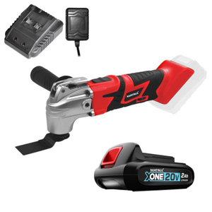 MATRIX 20V X-ONE Cordless Oscillating Multi Tool Charger 2AH Battery ...
